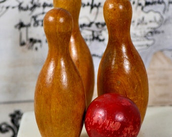 Wood bowling pins | Etsy
