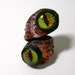 Evil eye adjustable python leather ring. Dragon eye snake