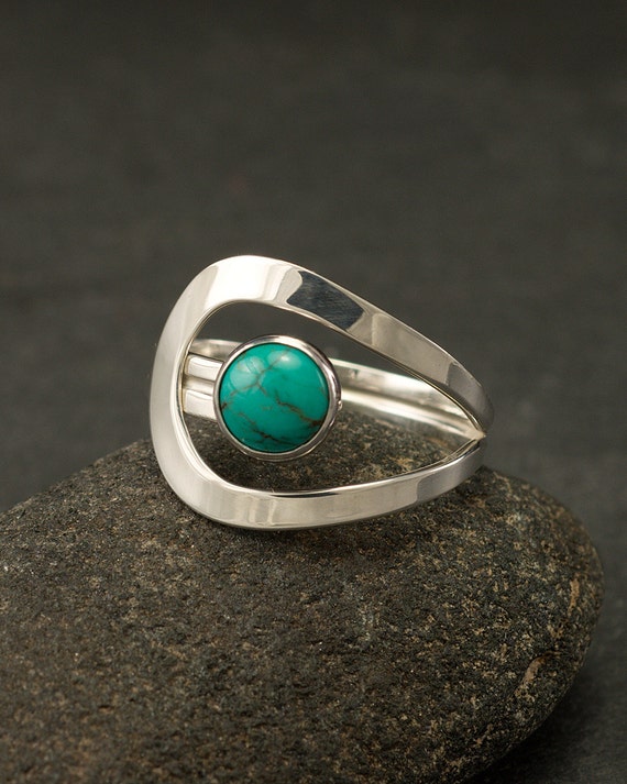 Turquoise Ring Turquoise Gemstone Ring Silver Turquoise