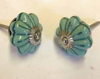 Popular items for teal knobs on Etsy