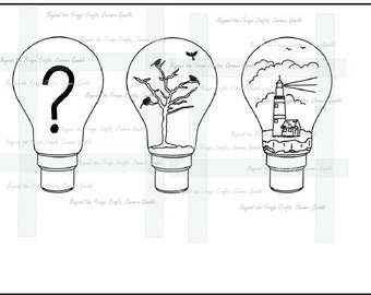 Light bulb stamp | Etsy