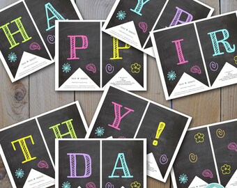 Neon birthday banner | Etsy