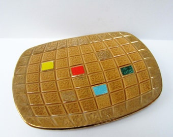 1950s ceramic PITCHERtextured Valcera Swiss potterycolorful