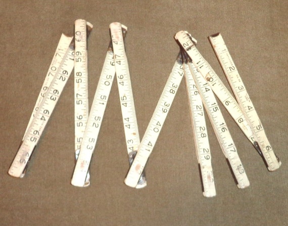 Vintage Expandable Ruler Measure Brass and Wood Carpenter Dewfiance ...