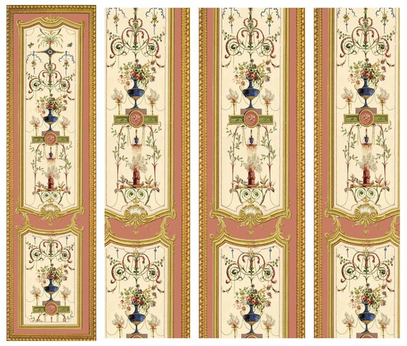 Victorian Wall Panels Wallpaper 1 12th or 1 24th scale 16
