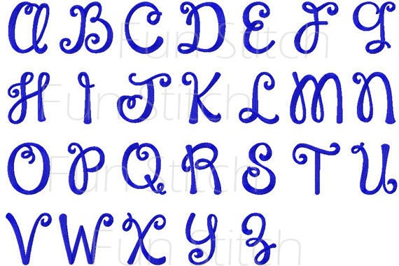 Jojo font letters machine embroidery design by FunStitch on Etsy