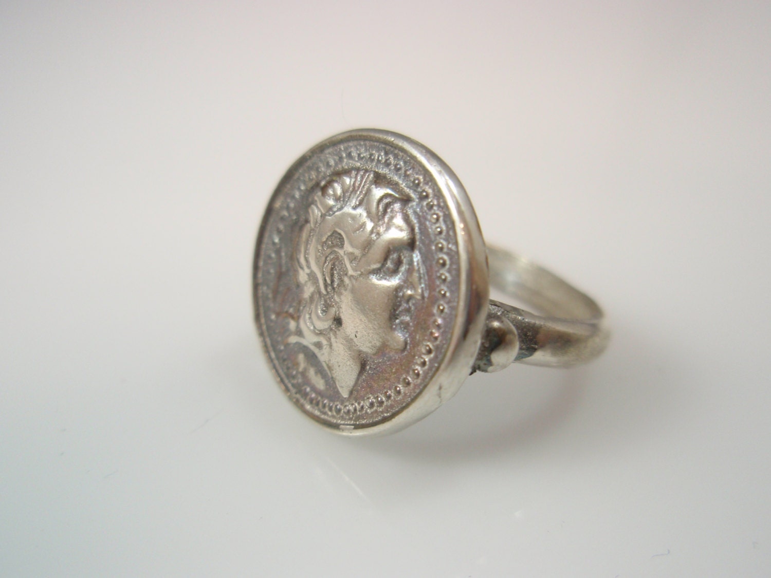 vintage Alexander Great Greek Coin ring Sterling Silver by itz8686