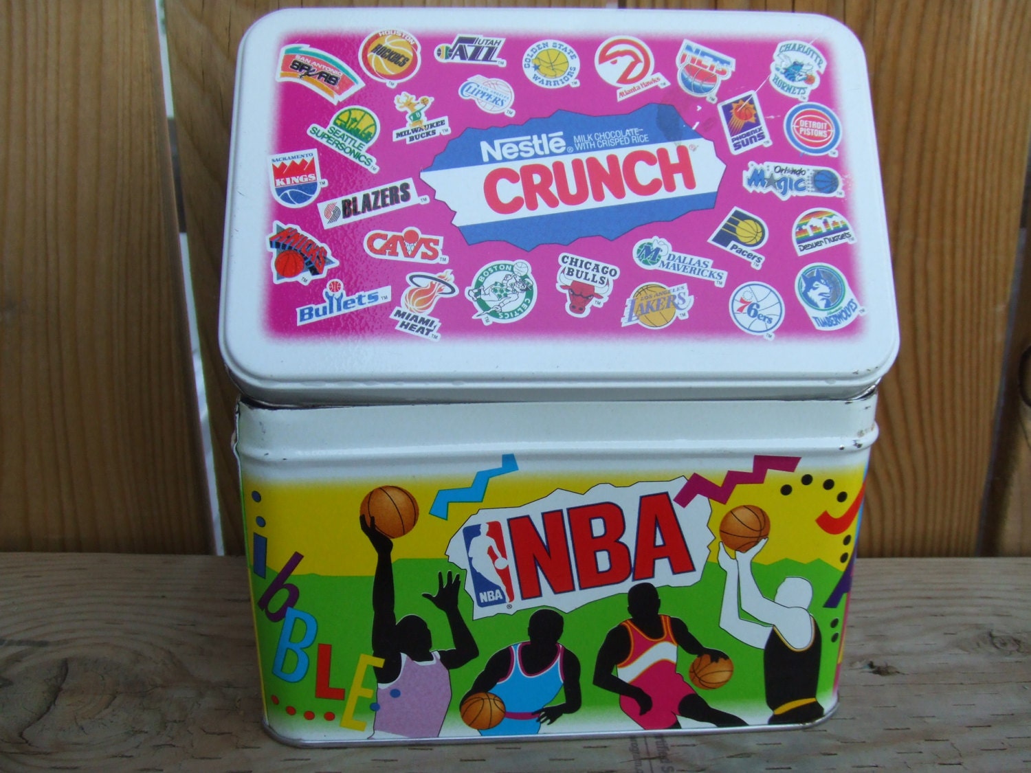 1992 NBA and Nestle Tin Box. Insignia of All American Basketball Teams ...
