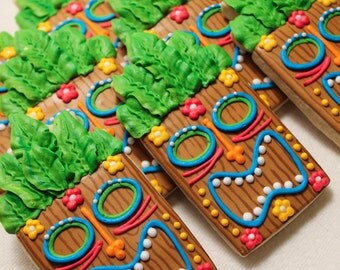 SweetTweets - Luau Tropical Summer Tiki Statue Cookies - 1 Dozen