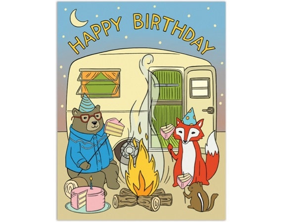 Campers Birthday Greeting Card By Thefoundretail On Etsy