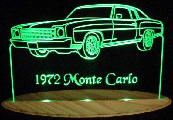 1972 Monte Carlo Acrylic Lighted Edge Lit LED Sign 13