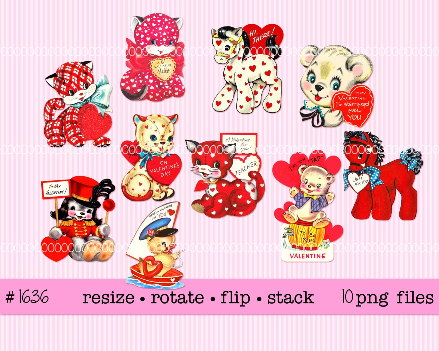 Digital Clipart Instant Download Vintage Valentine Clip Art