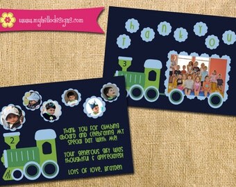 Train thank you card | Etsy