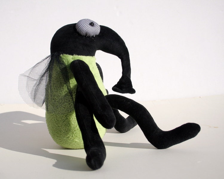 Green House Fly Plush Halloween Toy plushie Insect by andreavida