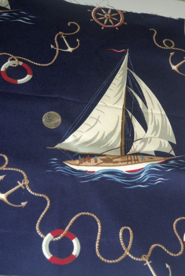 Ralph Lauren nautical sailboat fabric / coastal beach decor