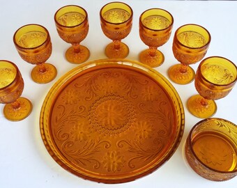 Mid Century Barware - TIARA GLASS COMPANY - Retro Glassware - Plate ...