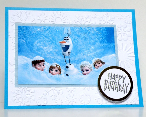 Items similar to Frozen Birthday Cards - Frozen - Handmade Kids ...