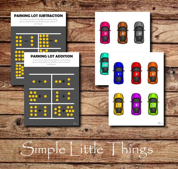 Car Math Activity PDF DIY Printables for toddlers Teaching