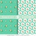Mint Digital Paper Shabby Chic Digital Paper Pack Floral