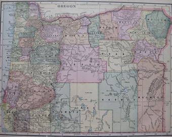 Popular items for vintage oregon map on Etsy