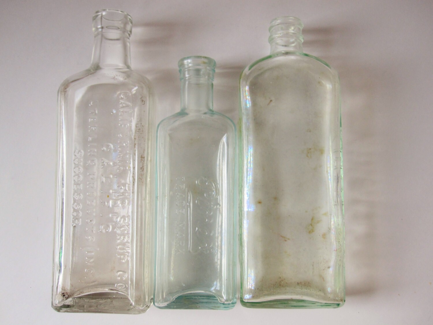 Three Vintage Bottles From the 1920s – A Green Castoria, a Blue Pinex ...
