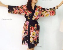 Unique floral satin robe related items | Etsy