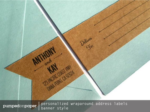 personalized wraparound address labels banner style set of