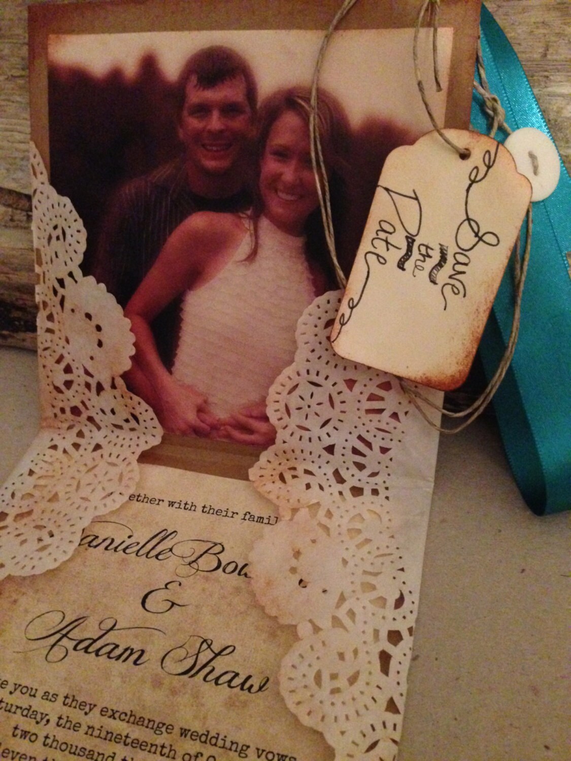 Custom Handmade Vintage Wedding Invitation or Save the Date ...