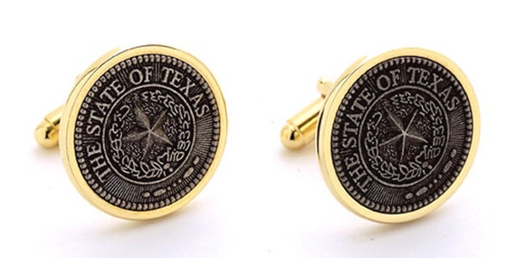 Texas State Seal Cuff Link Two Tone