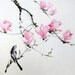 Suibokuga Japanese ink painting Sumi-e Floral Spring is coming