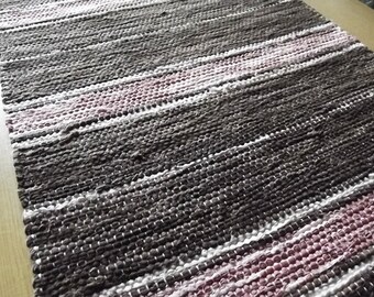 Vintage Swedish hand knotted, hand woven cotton scraps rag rug, Swedish ...