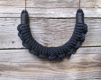 Black Rope necklace knot necklace