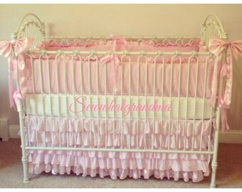 Popular items for pink crib bedding on Etsy