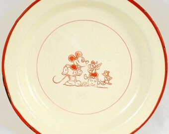 Mickey mouse plate | Etsy