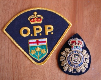 OPP Ontario Provincial Police Bullion Hat Badge & Patch Set