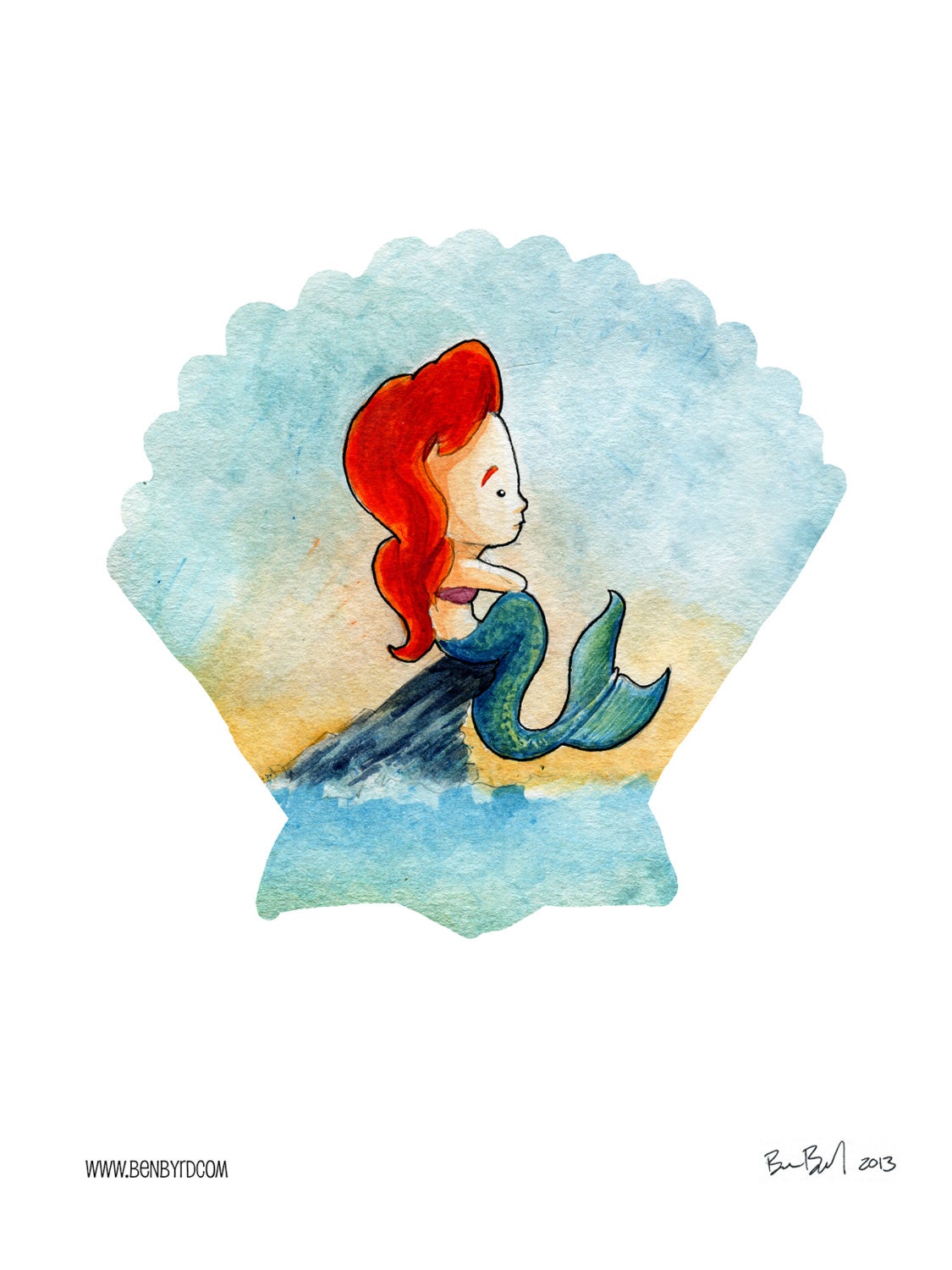 Little Mermaid Watercolor