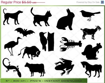 60% OFF SALE Animal Clip Art / Clipart Animal Silhouette Images / For ...