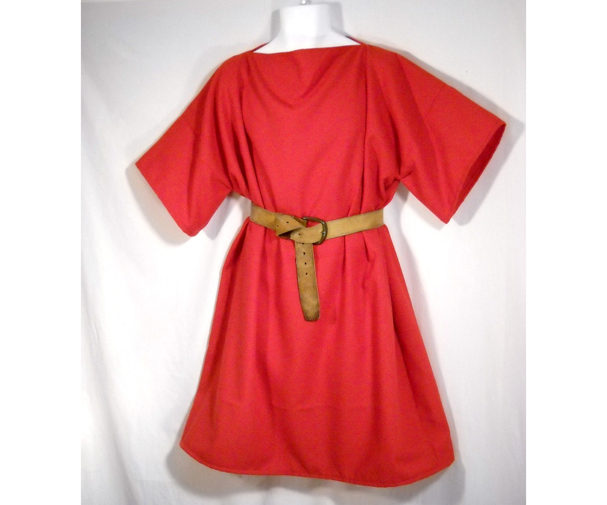 Sz 2X Red Roman Military Tunic Wool Blend SCA LARP