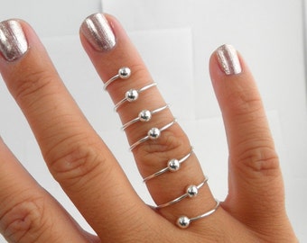 ON SALE Sterling Silver Spiral Ring, Sterling Silver Beaded Spiral Ring ...