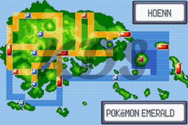 Hoenn Region Map Cross Stitch Pattern