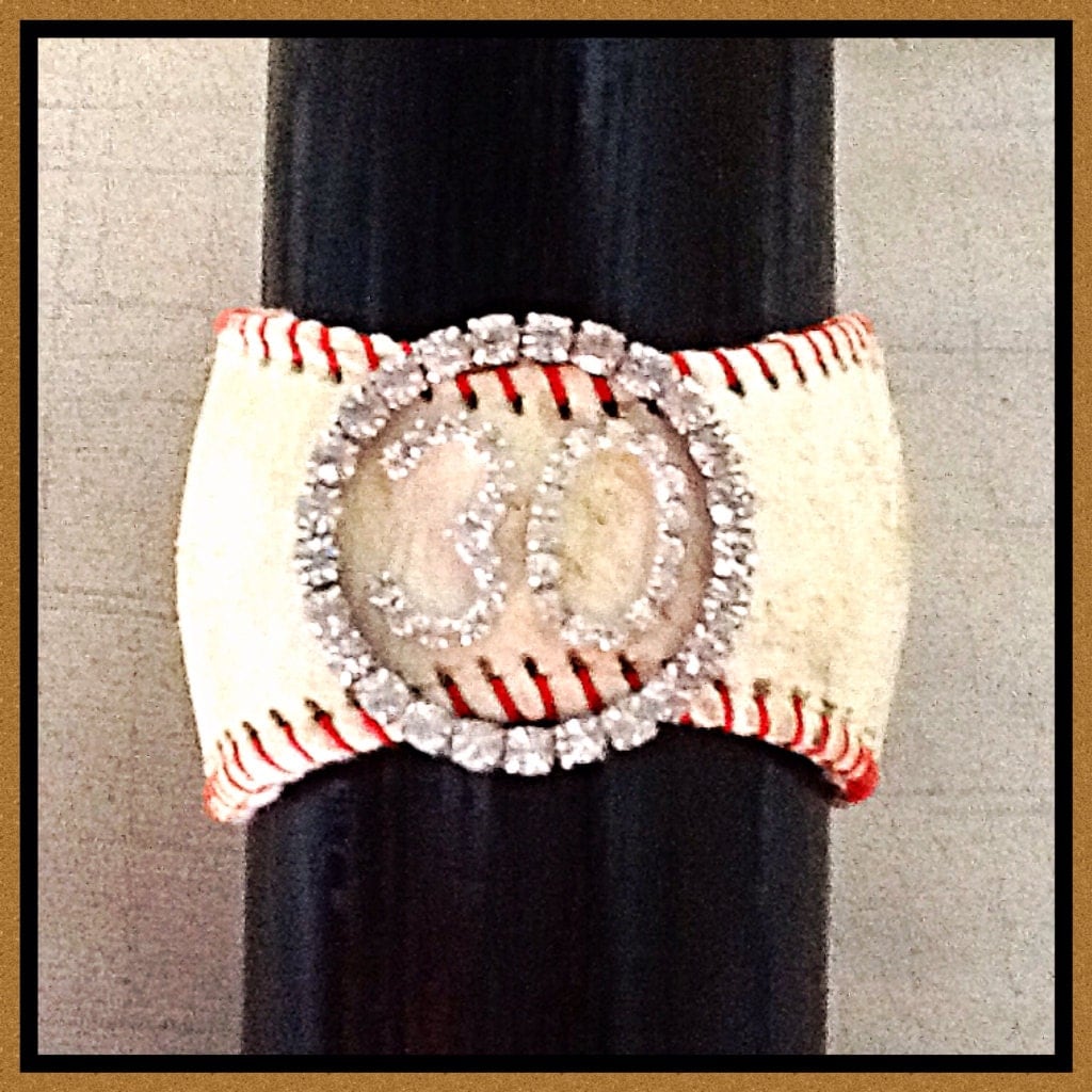 Customized Vintage Baseball Bracelet Players Number w/