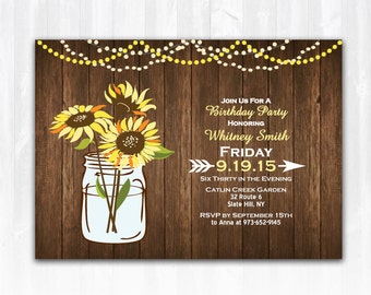 Sunflower invitation | Etsy
