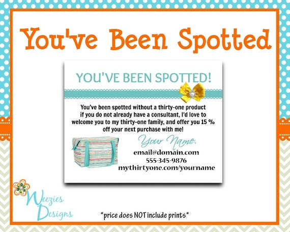 Thirty-One Gifts You've Been Spotted Post Card Direct