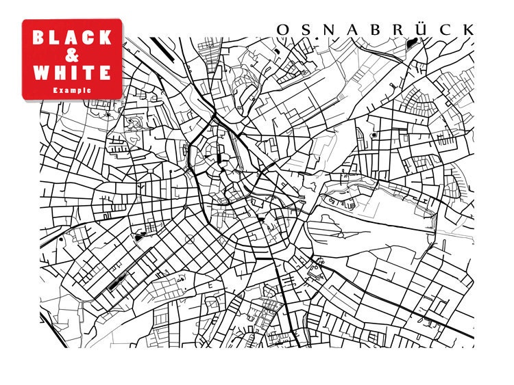 Osnabruck Map Germany Poster Print Osnabrück Karte
