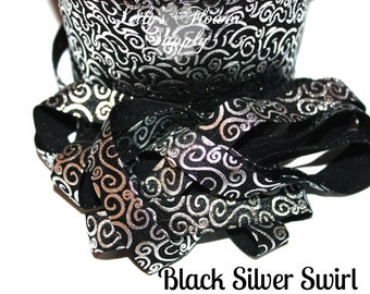 Black swirl fabric | Etsy