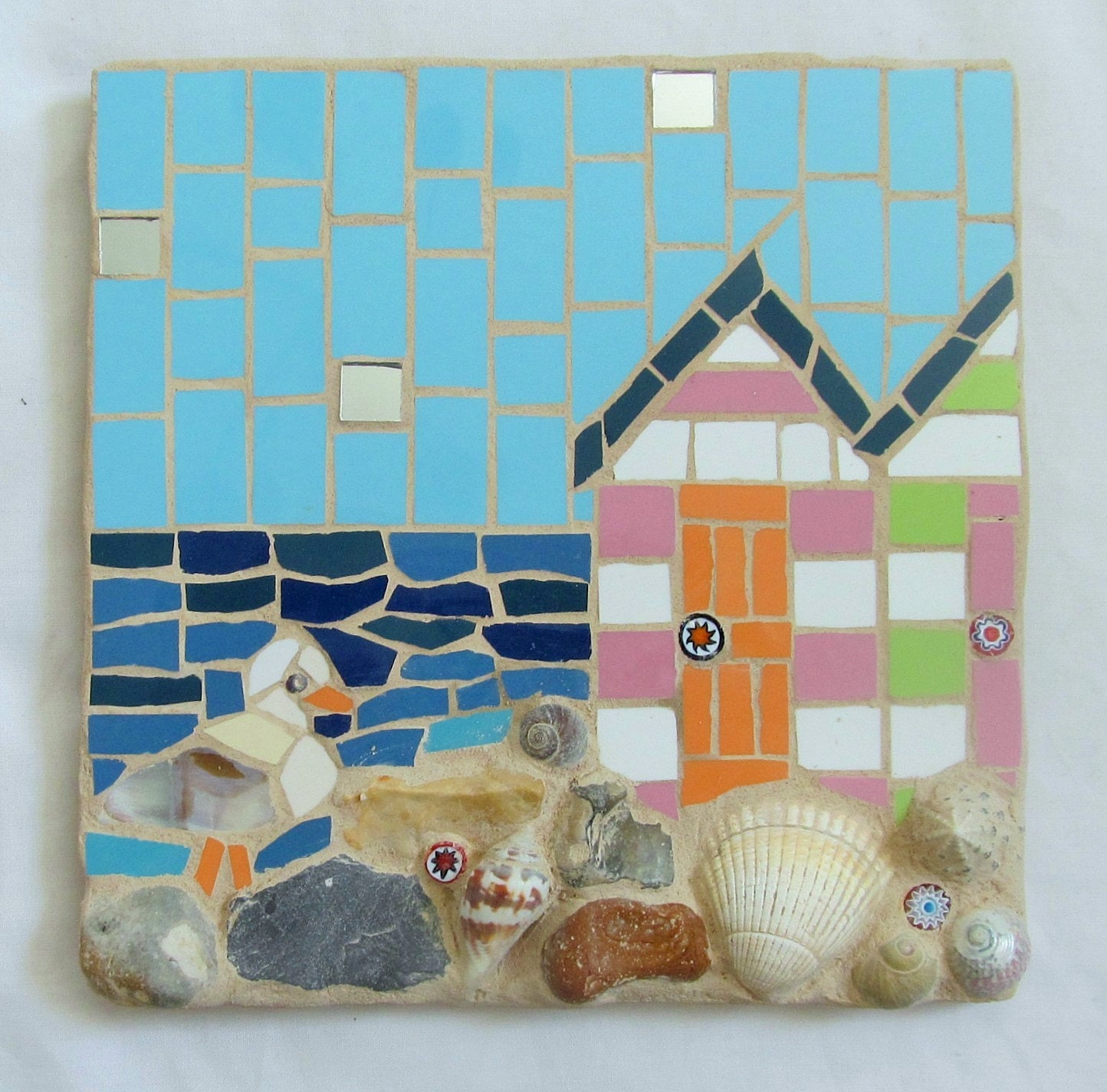 Beach and seaside mosaic tiles suitable for home or garden