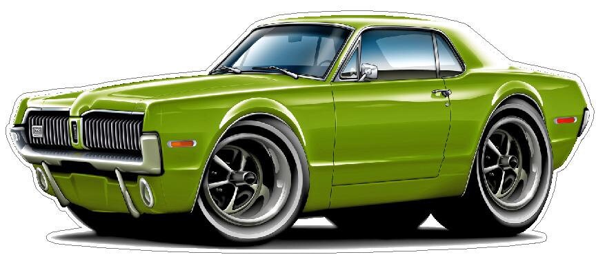 1968 MERCURY COUGAR vinyl decal wall graphic officially