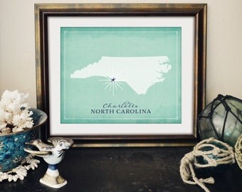 I Love North Carolina art print State Art Wall Art