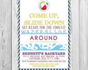 Water slide invite | Etsy