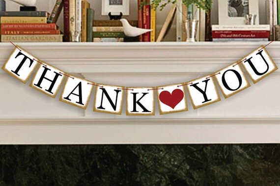 Thank You Banner Wedding Party Photo Prop Thank You Sign